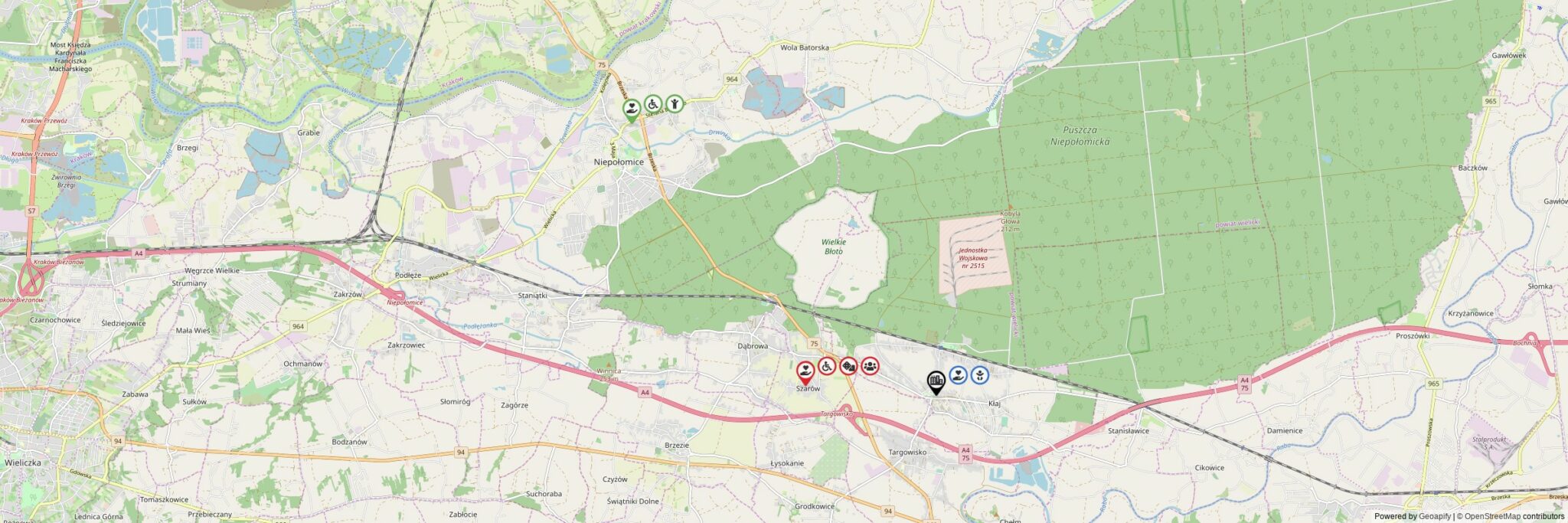 mapa-gminy-klaj-niepolomice-placowki – Stowarzyszenie Życzliwa Dłoń